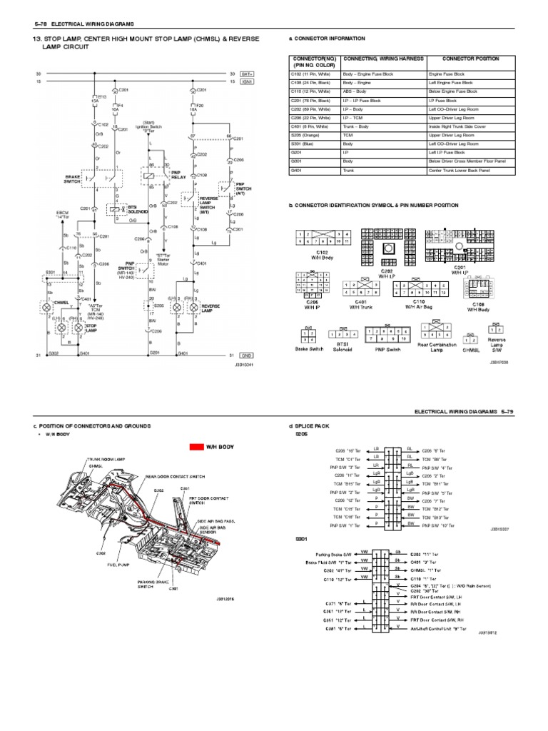 CHMSL Wiring Diagram for Toyota Models | PDF | Electrical Equipment ...