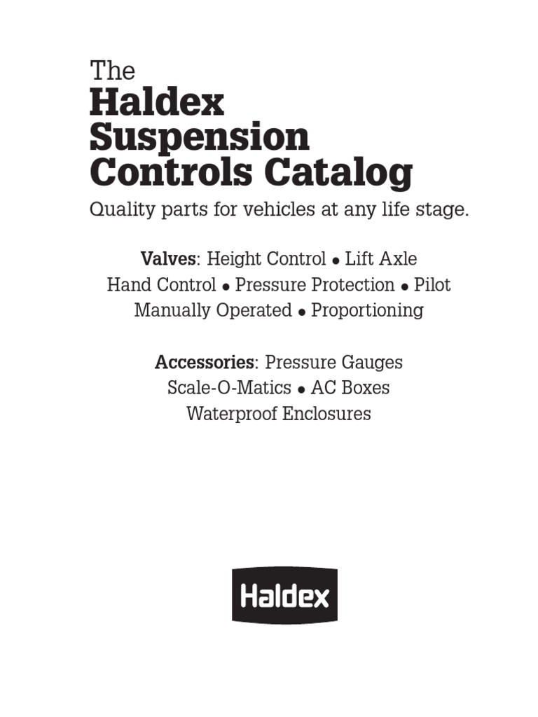 Haldex Suspension Controls Catalog: Quality Parts For Vehicles at Any ...
