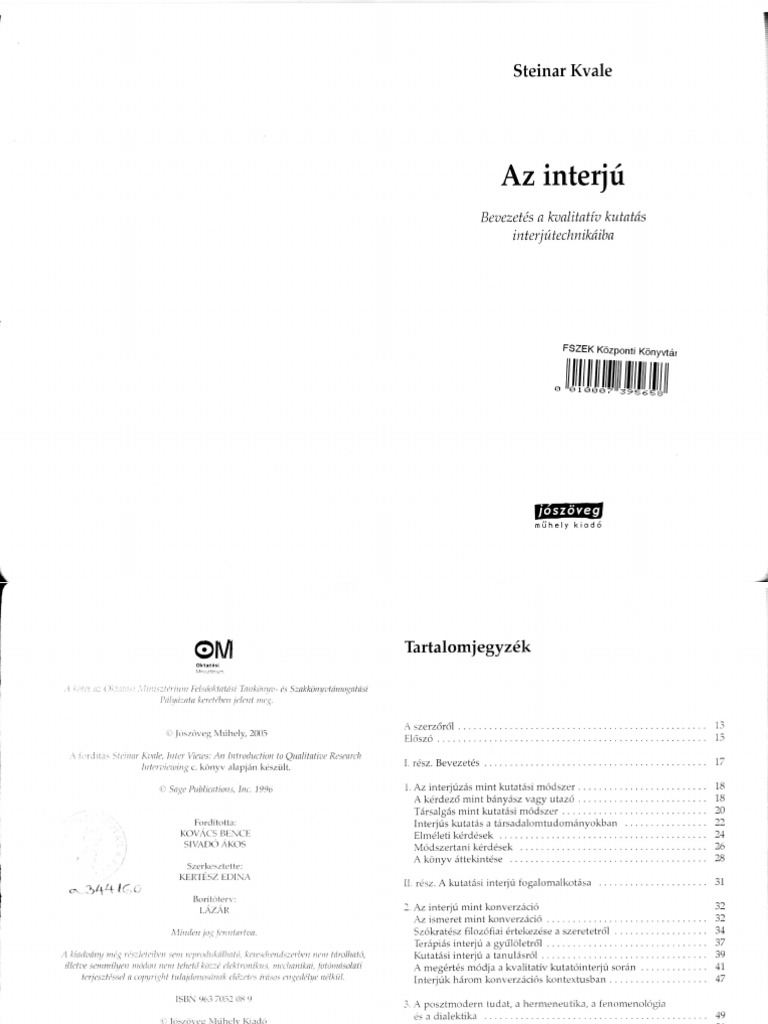 Steinar Kvale - Az Interjú | PDF