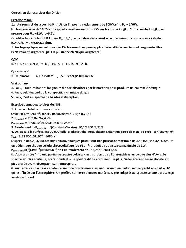 Correction Des Exercices de Révision - Ensscient | PDF | Méthodes et ...