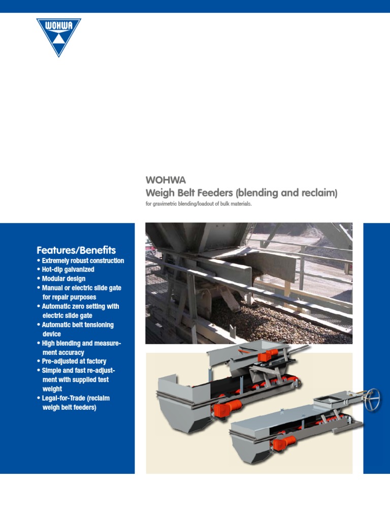 Woehwa Weigh Belt Feeders | PDF | Belt (Mechanical) | Machines