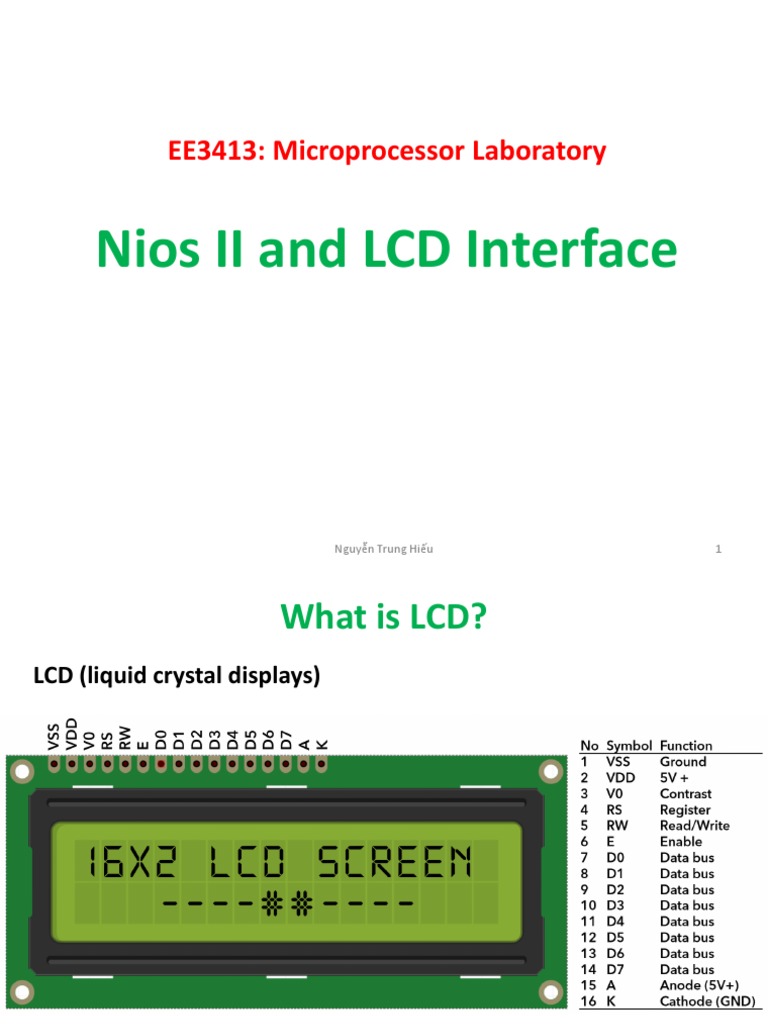Nios II LCD Interface Guide | PDF | Random Access Memory | Read Only Memory