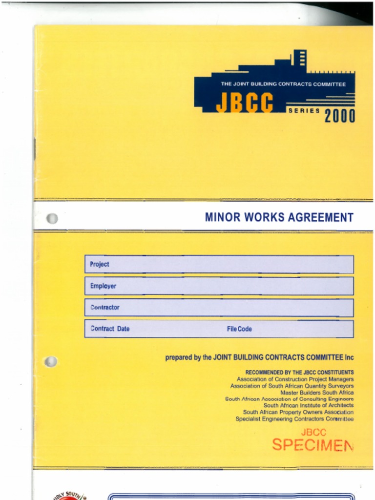 Minor Works Agreement Aug 2007 | PDF