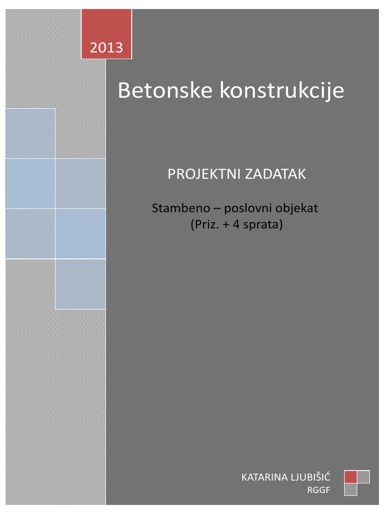 Betonske-Konstrukcije PROJEKAT | PDF