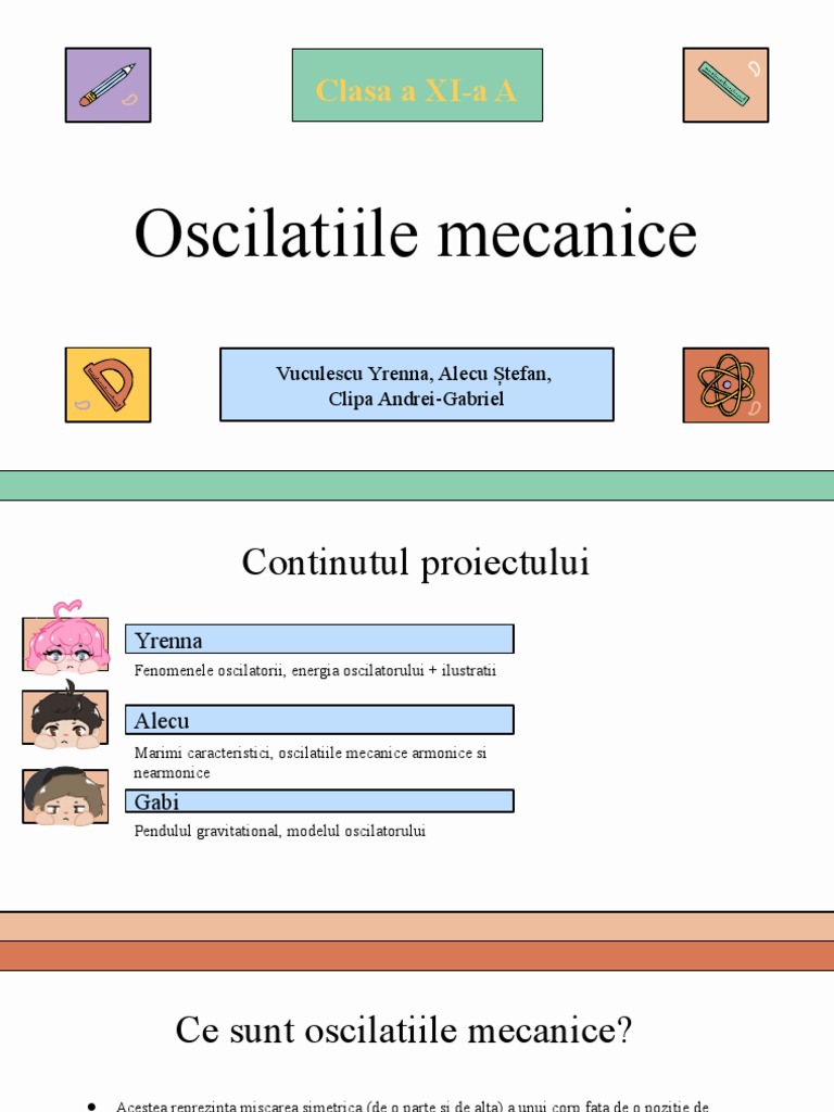 Oscilatii Mecanice - Proiect Clasa A XI-A A Final | PDF