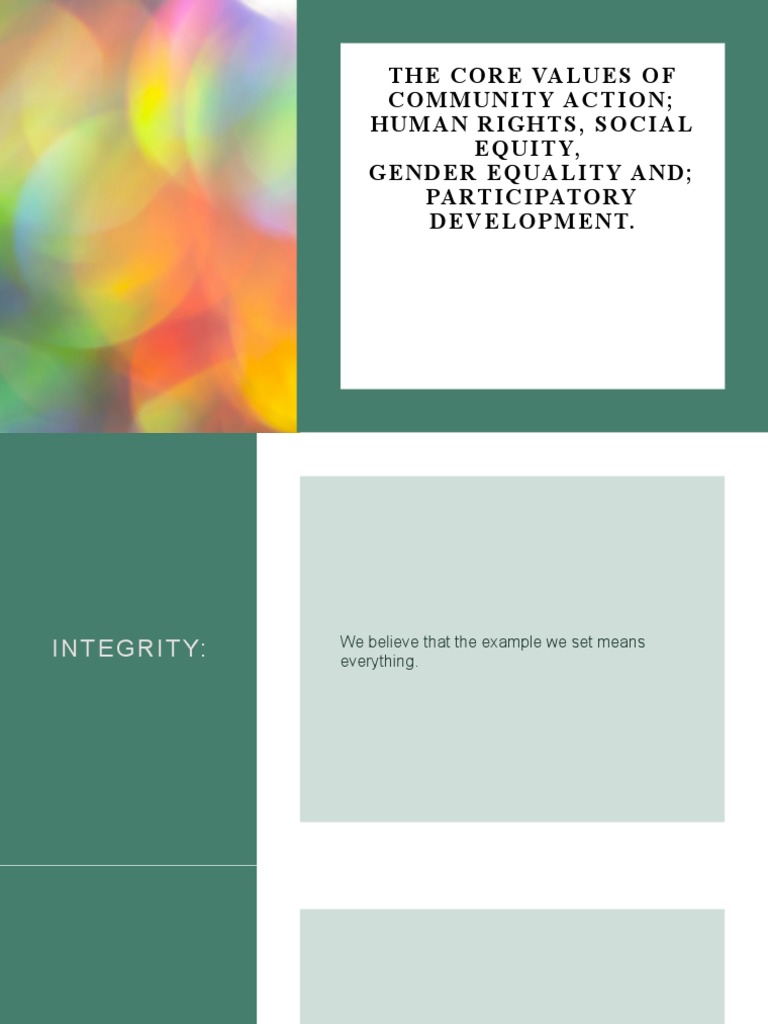 The core values of community action | PDF