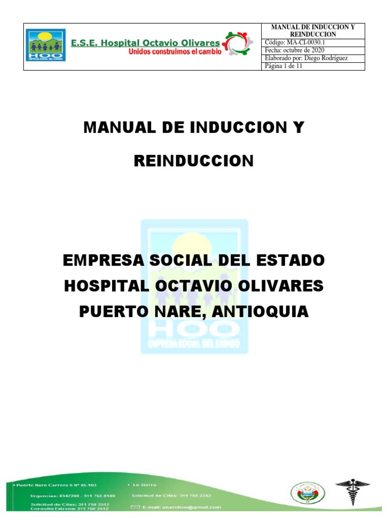 Manual de Induccion | PDF | Gestión de recursos humanos | Hospital
