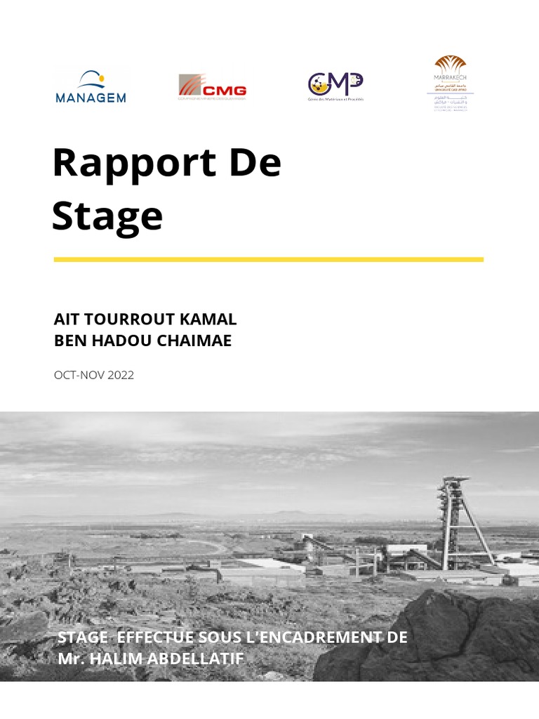 Rapport de Stage à la CMG Guemassa | PDF | Affaires | Sciences et ...