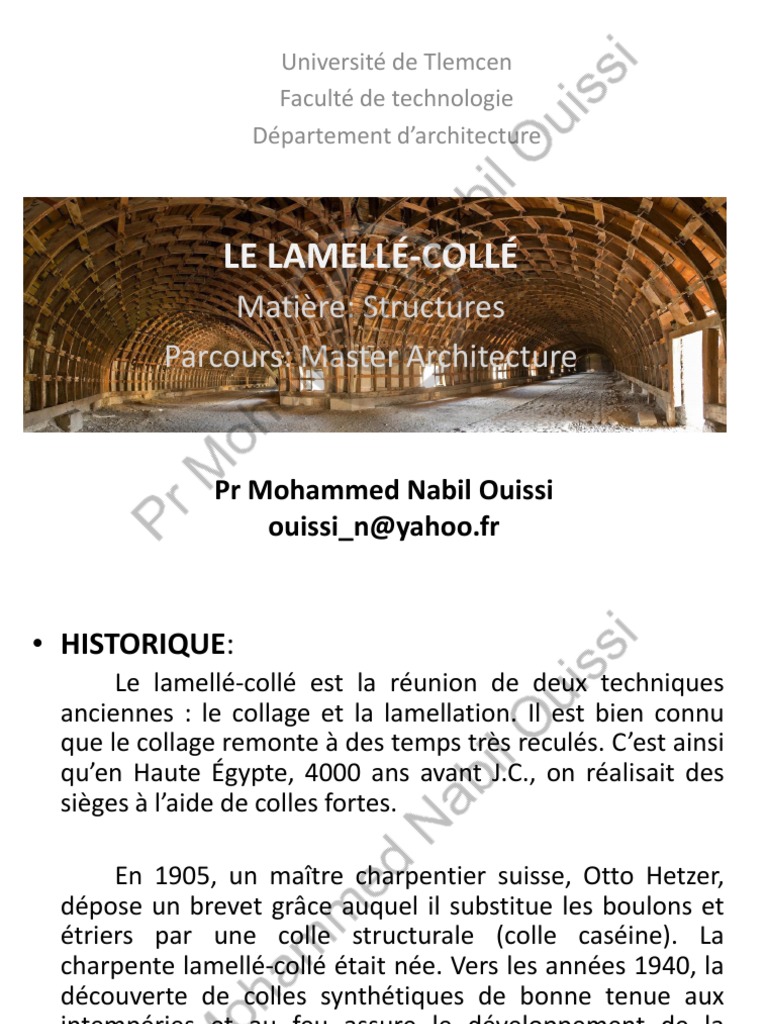 Conception et Assemblage du Lamellé-Collé | PDF | Bois (matériau de ...