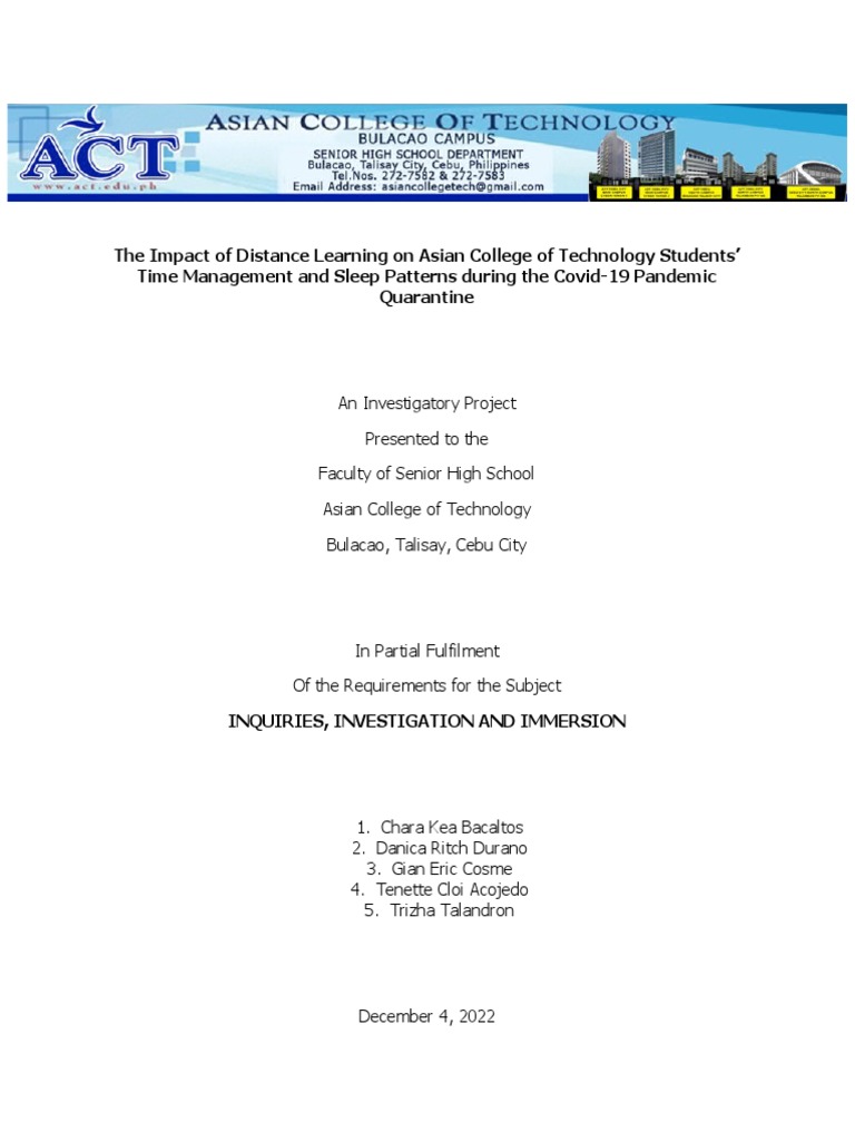 Distance Learning's Impact on ACT Students | PDF | Distance Education ...