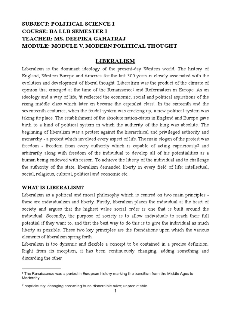 Liberalism | PDF | Liberalism | Liberty