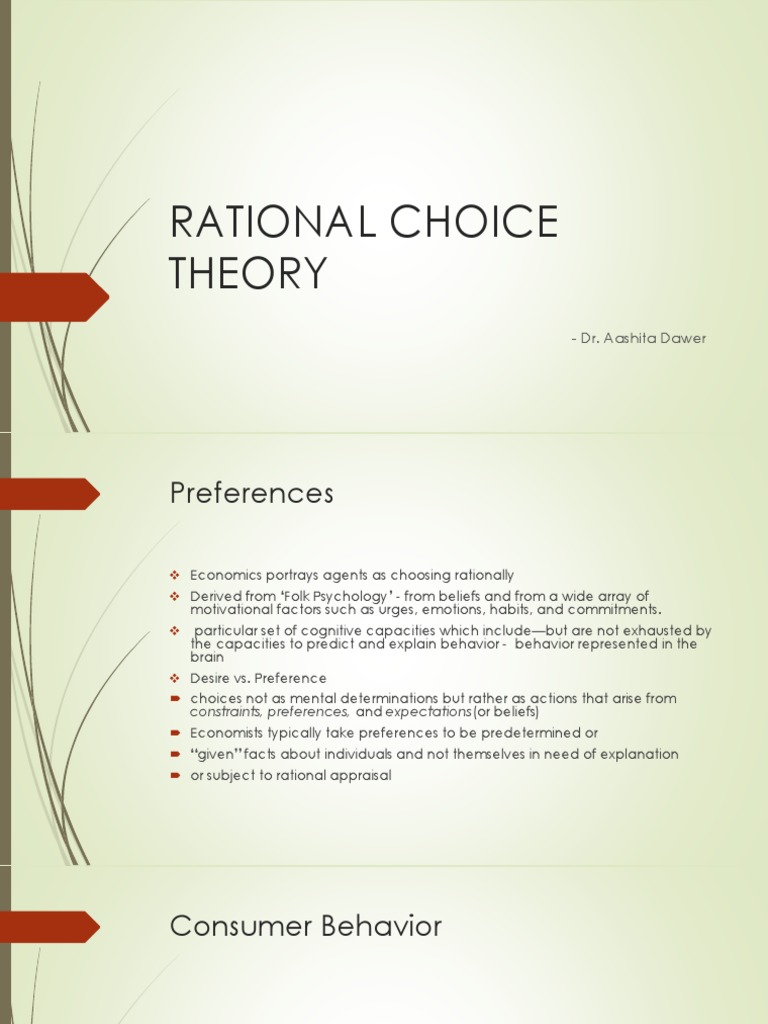 Rational Choice Theory Pdf Utility Economies