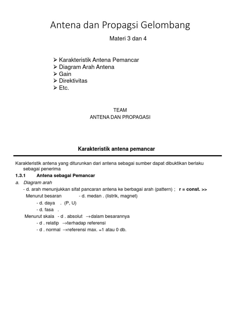 Materi 3 Dan 4 Antena | PDF