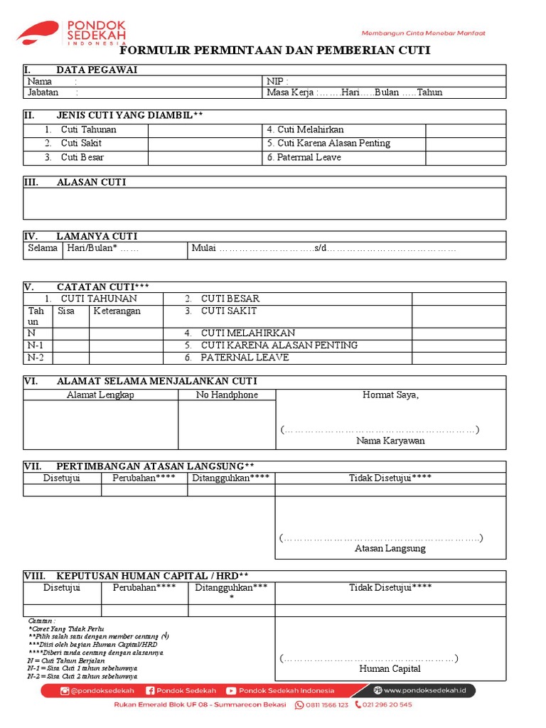 Formulir Cuti | PDF