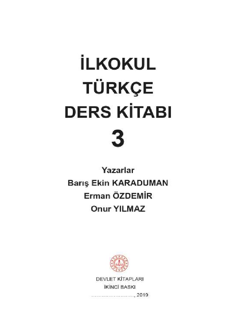 3.sinif Turkce Ders Kitabi MEB PDF | PDF