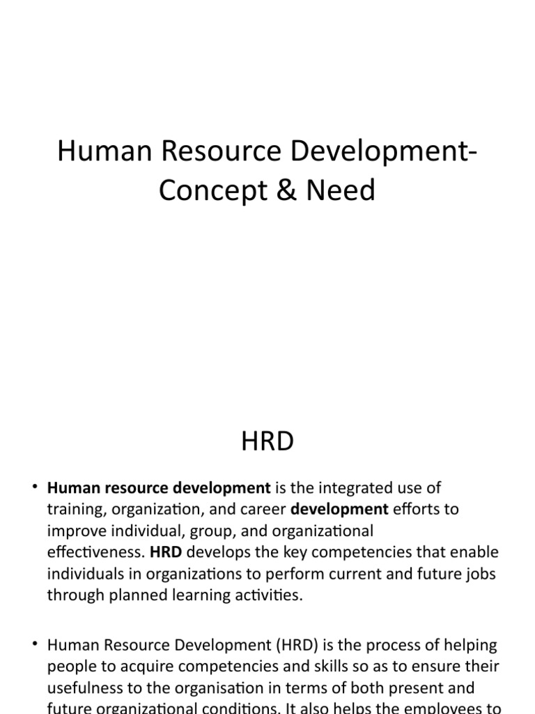 Human Resource Development-Concept & Need | PDF | Competence (Human ...