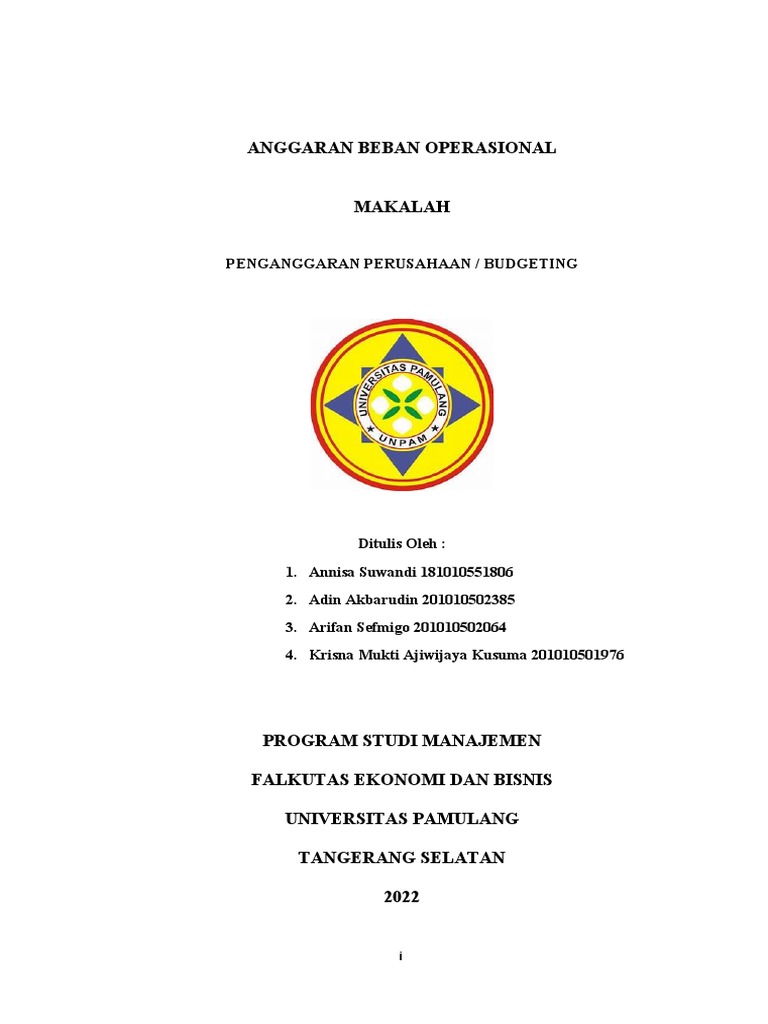 Anggaran Beban Operasional | PDF