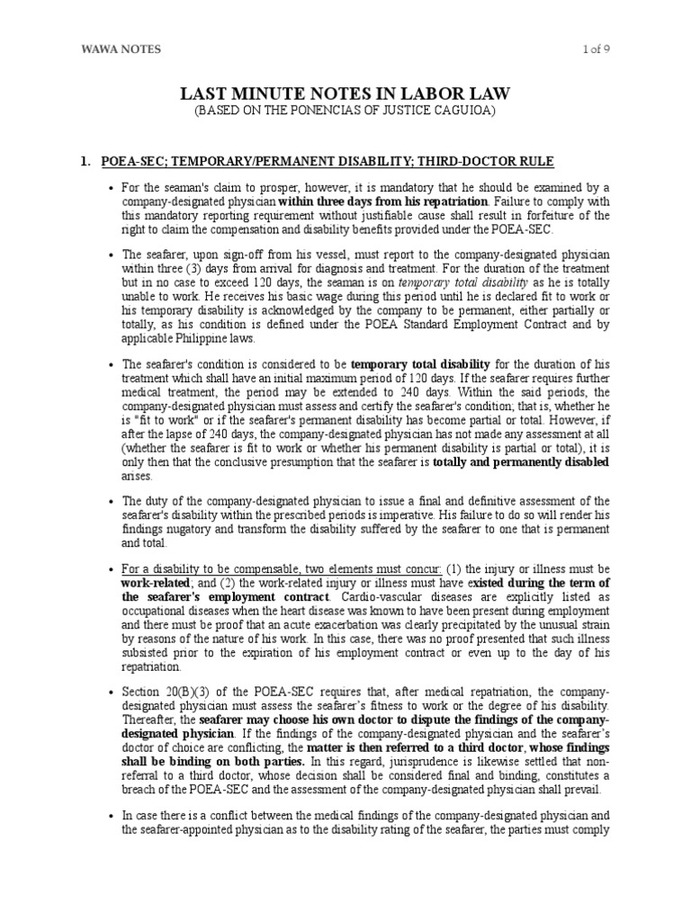 LMN in Labor Law | PDF