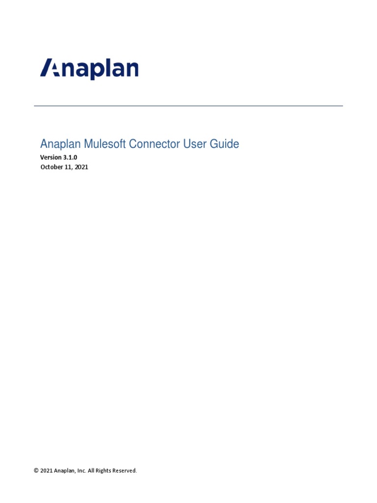 Anaplan Connector MuleSoft v3 1 0 | Download Free PDF | Hypertext ...