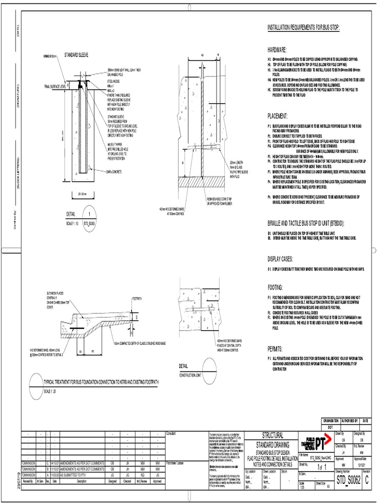 Flag Pole Foundation Installation Details | PDF