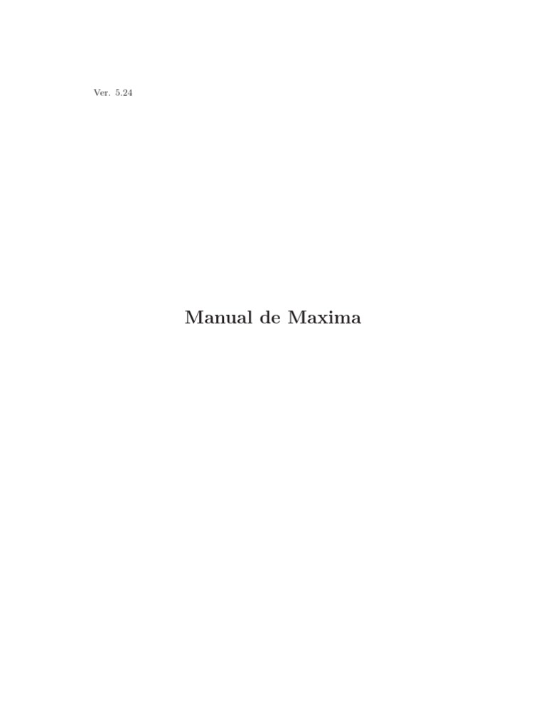 Maxima Manual | PDF