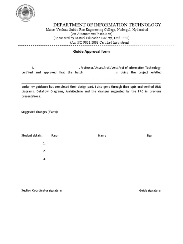 Guide Design Approval Form | PDF