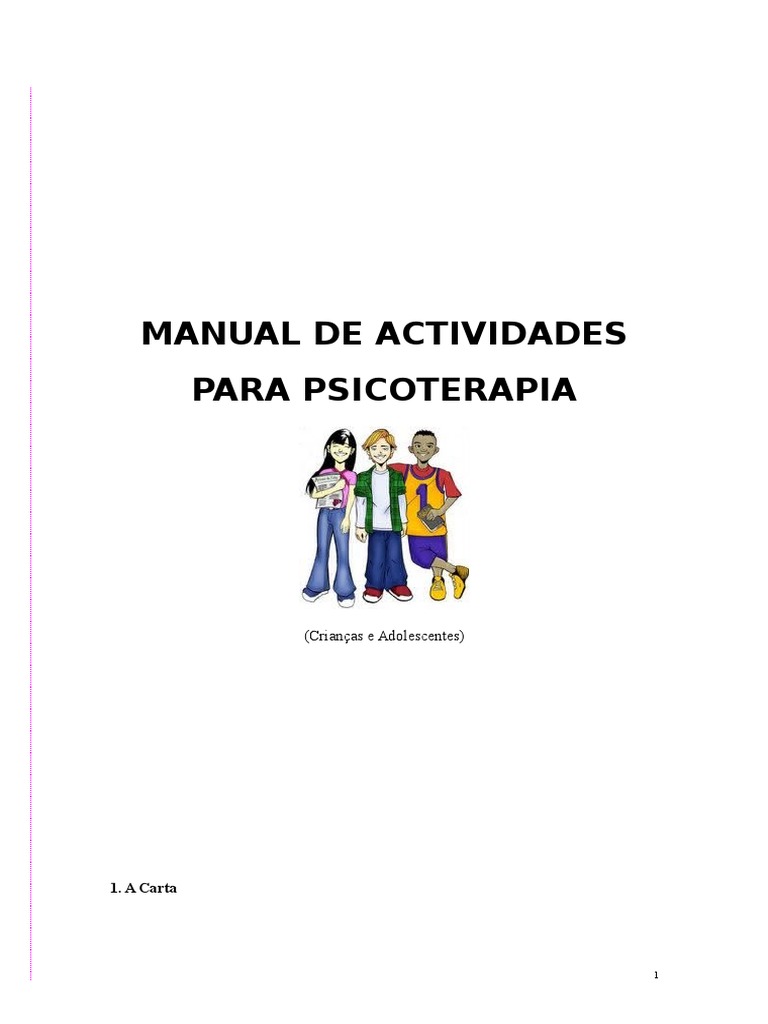 Manual De Actividades Para Psicoterapia Pdf Família Conhecimento