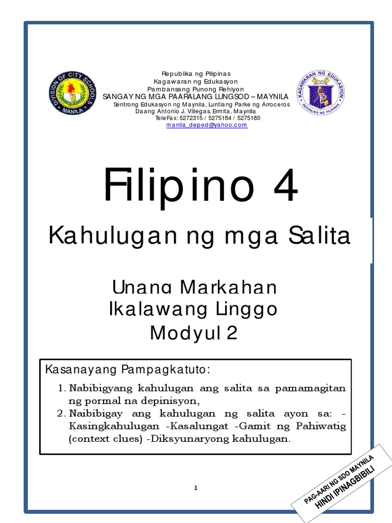 Filipino 4 q1 Mod2 | PDF