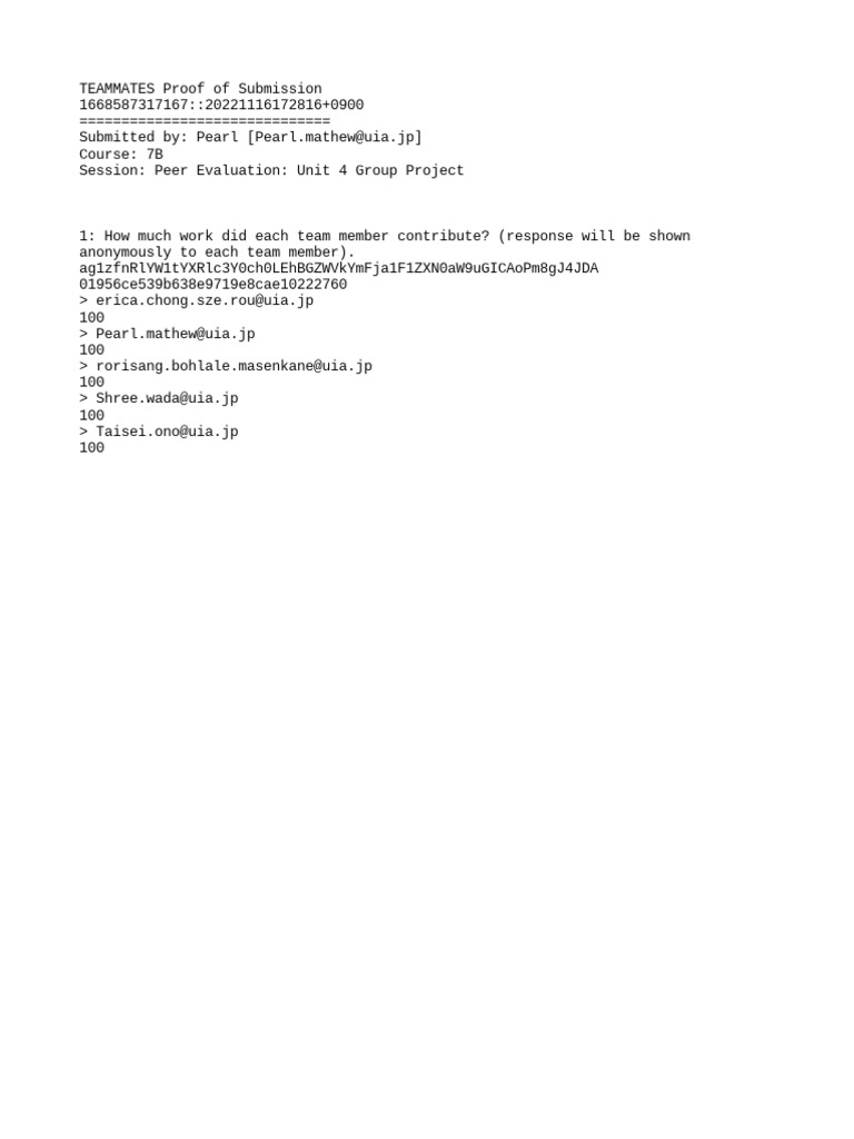 TEAMMATES Proof of Submission - 1668587317167 | PDF