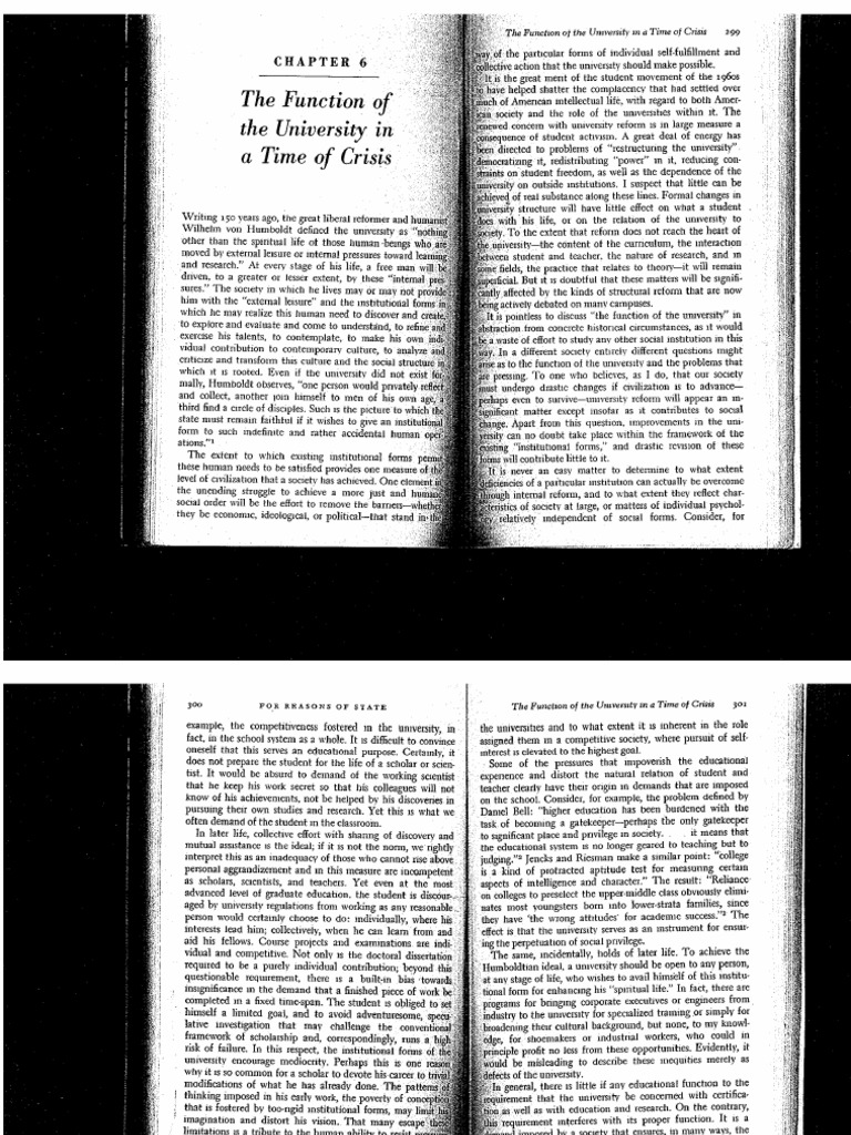 Chomsky - The Function of The University in A Time of Crisis | PDF ...