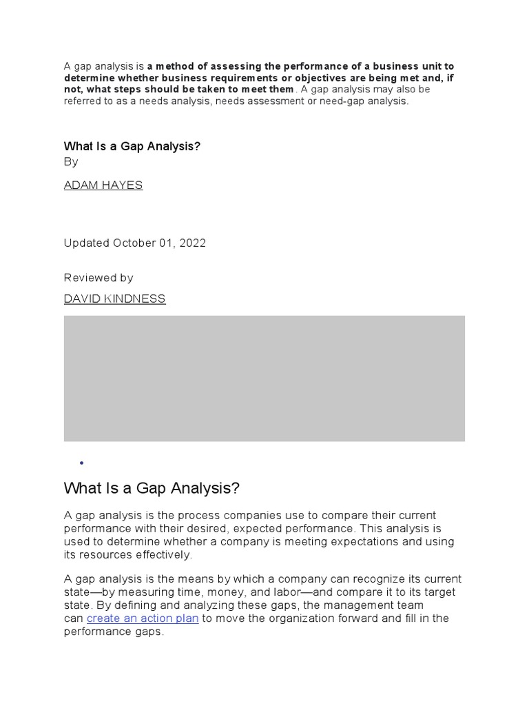 Gap Analysis | PDF | Swot Analysis | Regulatory Compliance