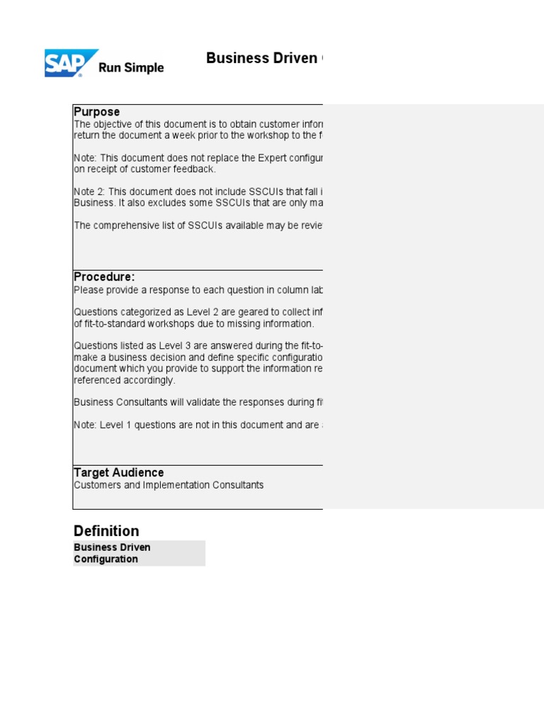 S4H 491 BDC Questionnaire R And D Engineering PDF Software
