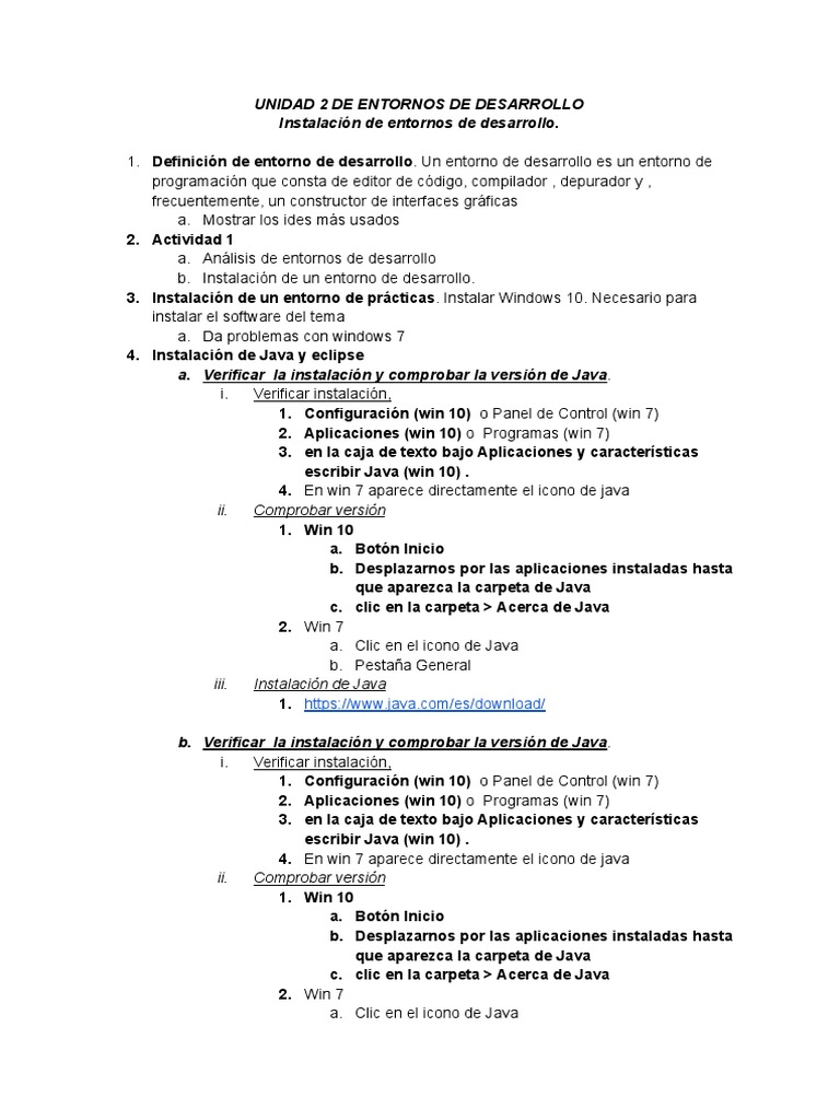 Unidad 2 de Entornos de Desarrollo | PDF | Entorno de desarrollo ...