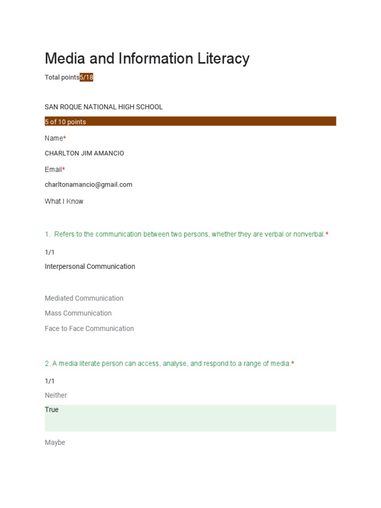 Media Information Literacy | PDF | Communication | Mass Media