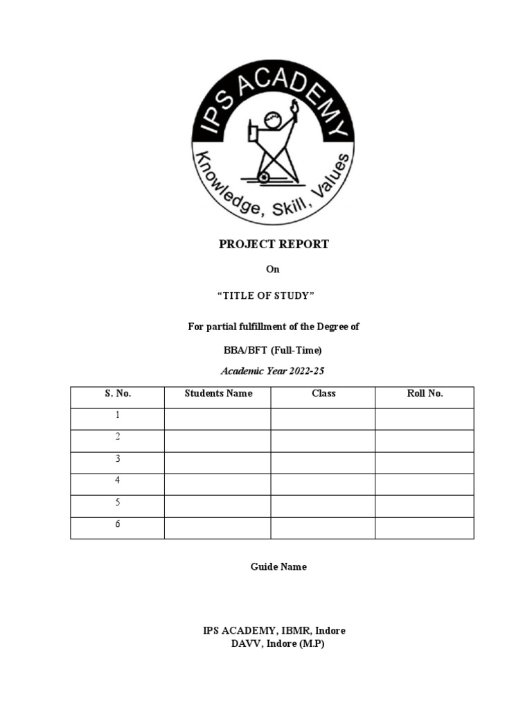BBA Project Report Overview and Structure | PDF | Cognitive Science | Behavior Modification
