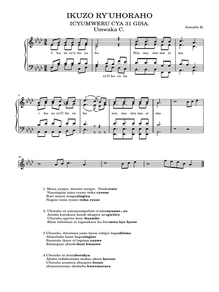 Icyumweru Cya 31 Gisanzwe-Aimable Kaba | PDF