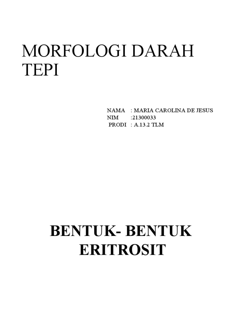 Morfologi Sel Darah Tepi | PDF