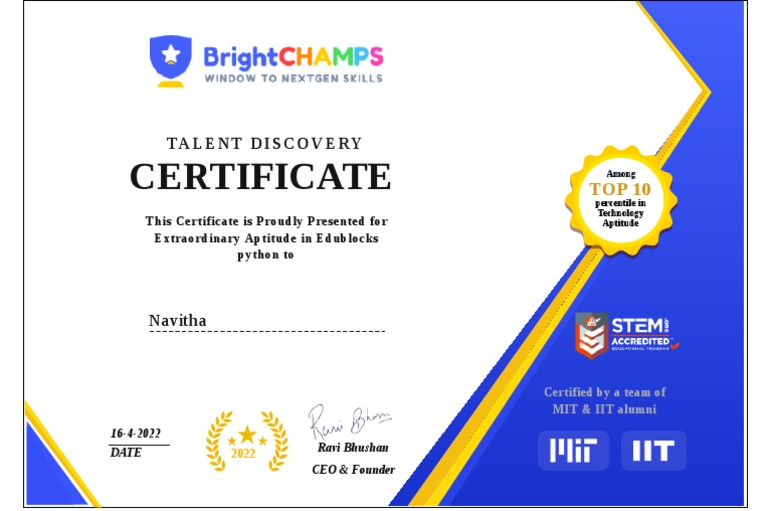 Edublocks Python Certificate | PDF