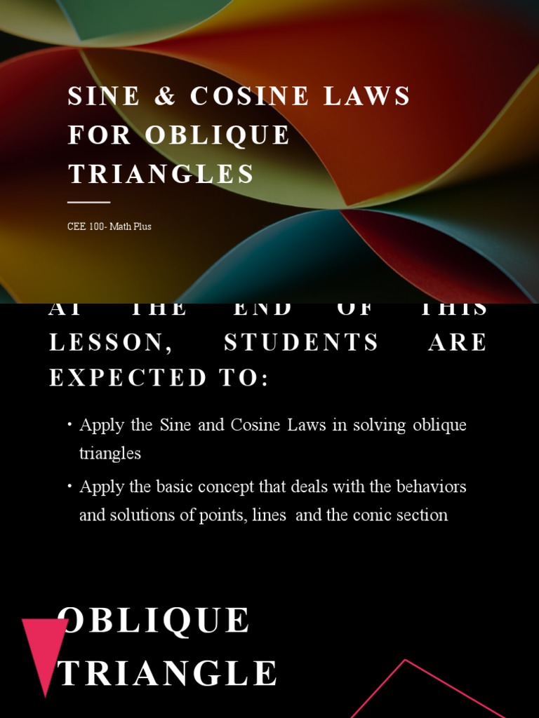 Laws of Sine and Cosine | PDF | Triangle | Geometric Measurement