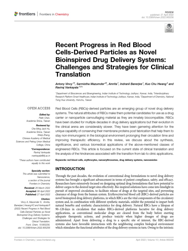 Fchem 10 905256 | PDF | Complement System | Red Blood Cell