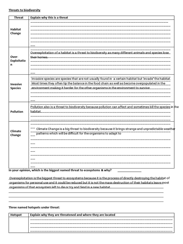 Kami Export - Ecosystem Threats Worksheet | PDF | Natural Environment | Environment