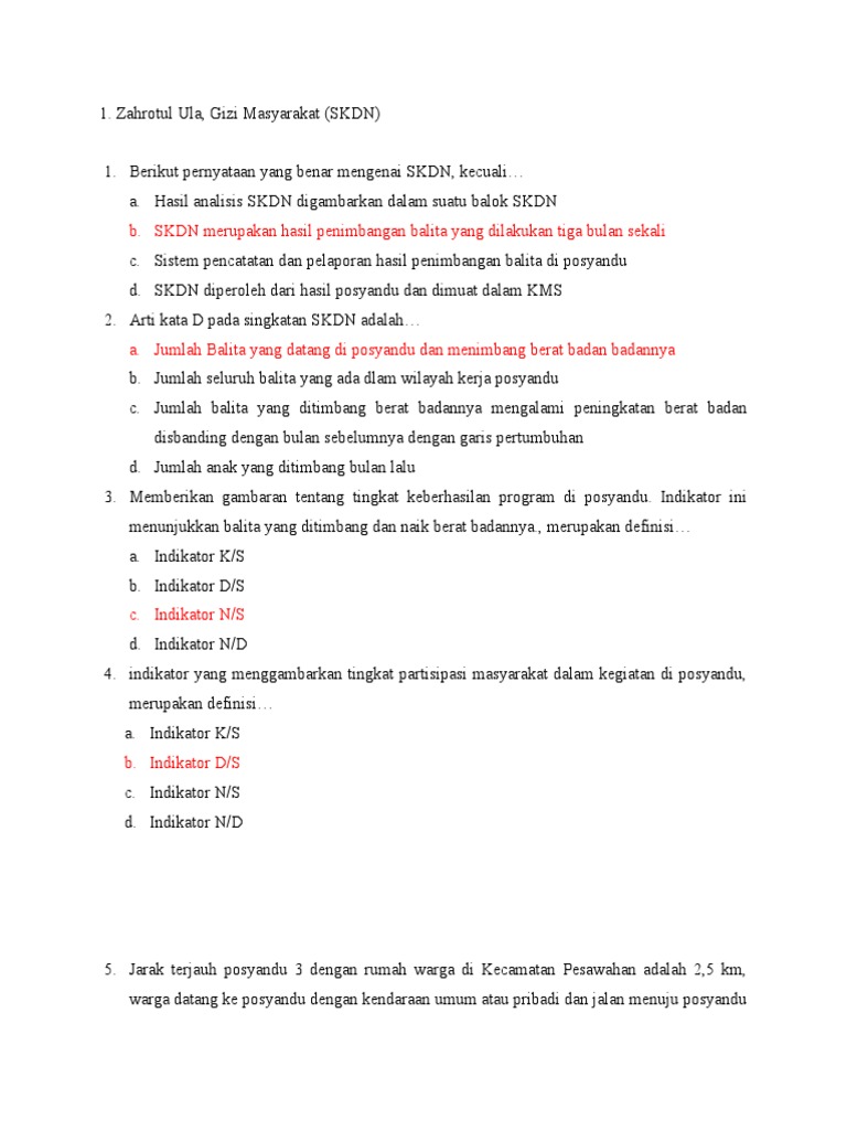 Soal Gizi dan Posyandu | PDF | Ilmu Sosial | Kesehatan Holistik