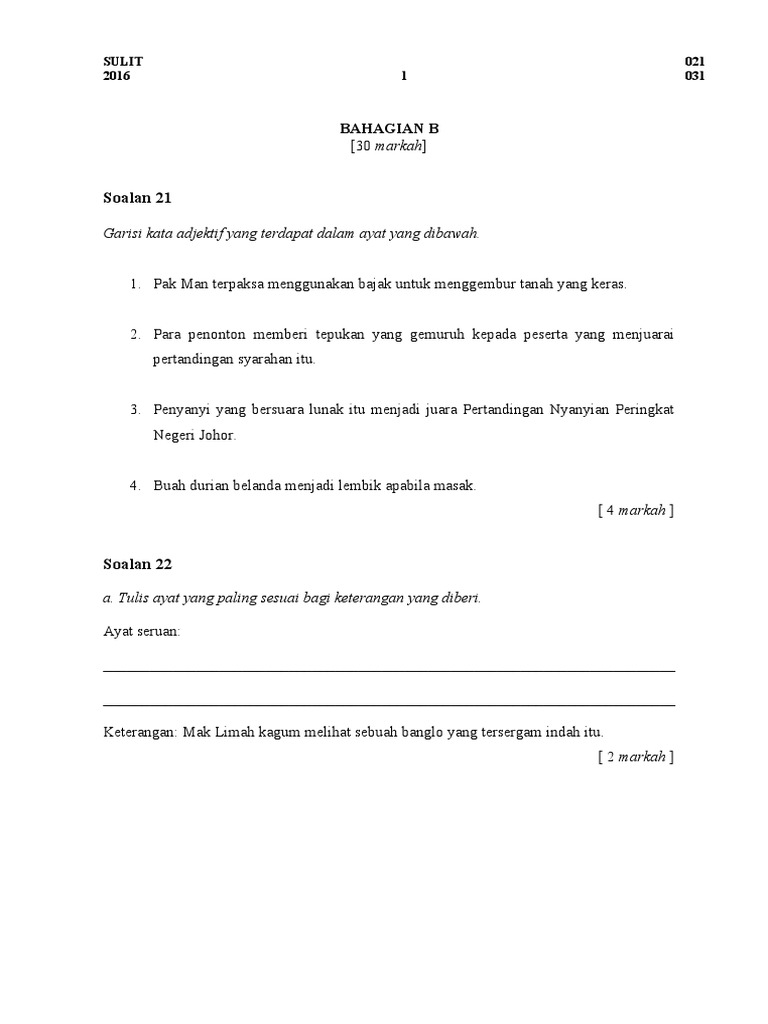 Soalan BM Pemahaman BHG B | PDF