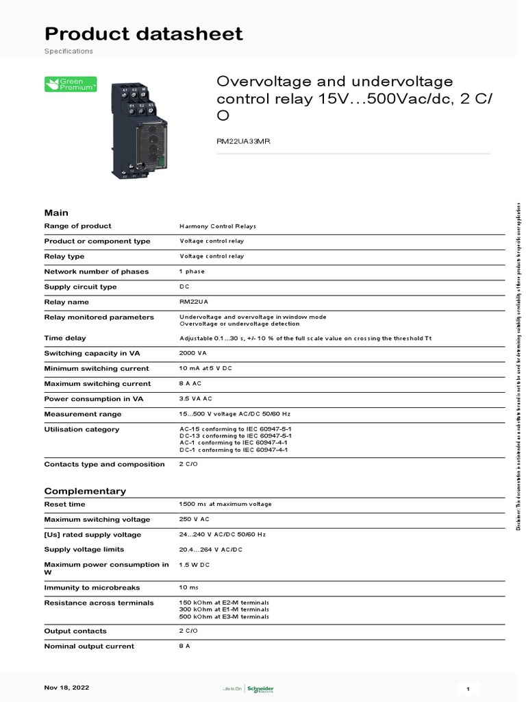 Zelio Control Relays - RM22UA33MR | PDF | Relay | Alternating Current