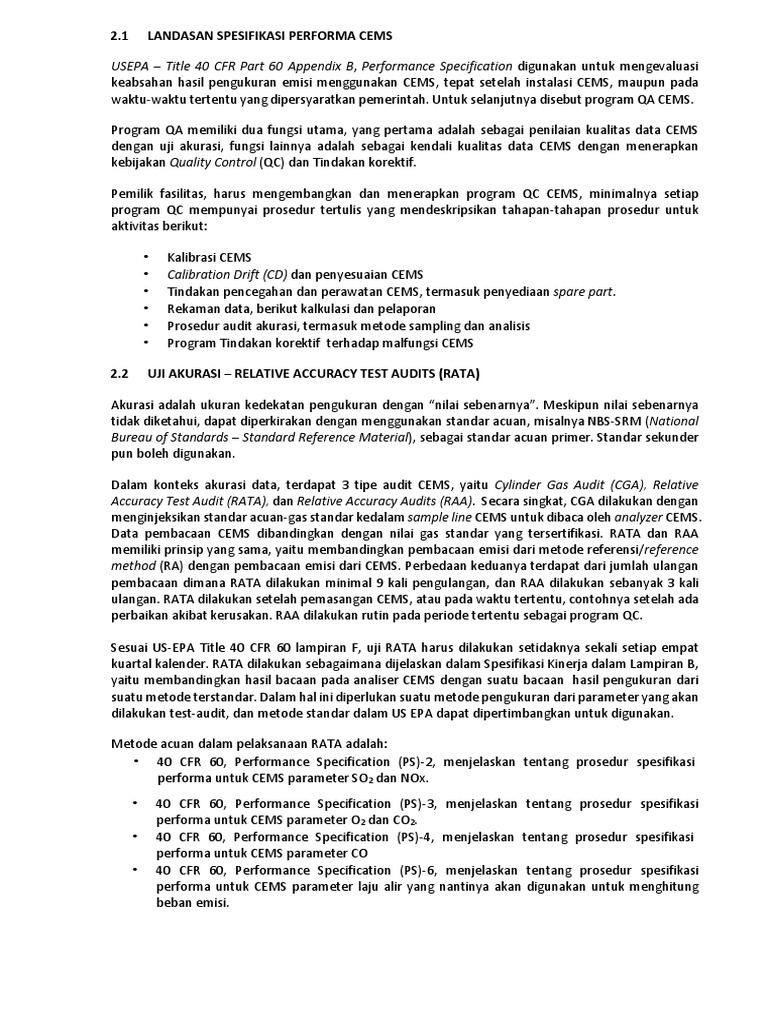 CEMS RATA Test | PDF