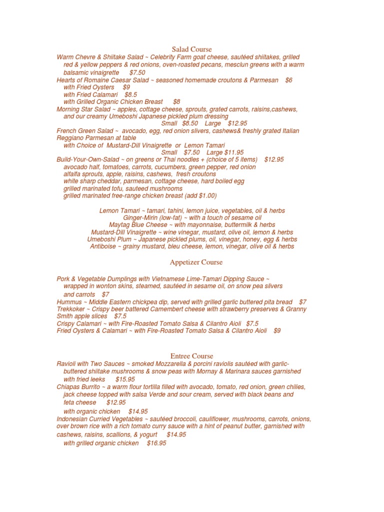 Main Menu | PDF | Salad | Pickling