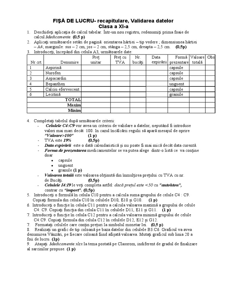 Test XI - Validare | PDF