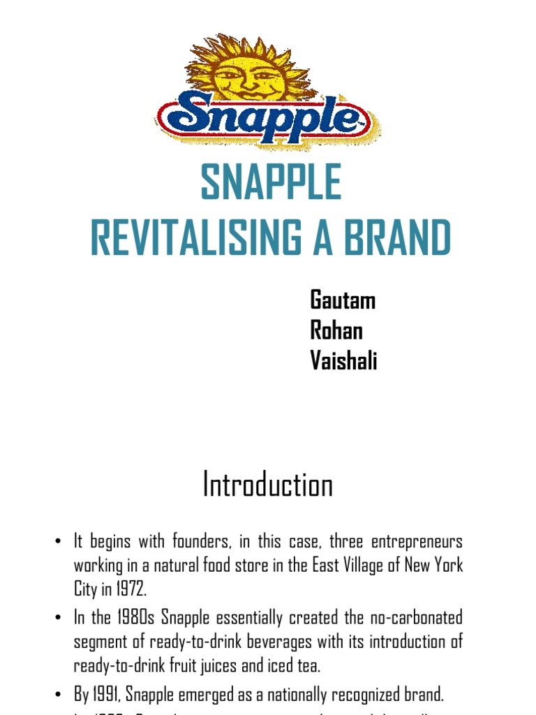 Snapple Case Study | PDF