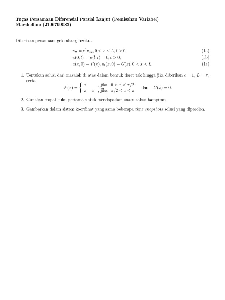 Marshellino (2106799083) - Tugas Pemisahan Variabel | PDF