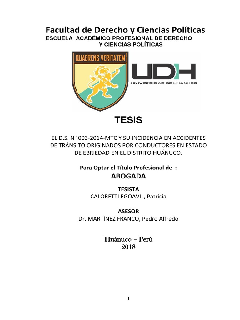 Impacto del D.S. 003-2014-MTC en Huánuco | PDF | Accidente de tráfico ...
